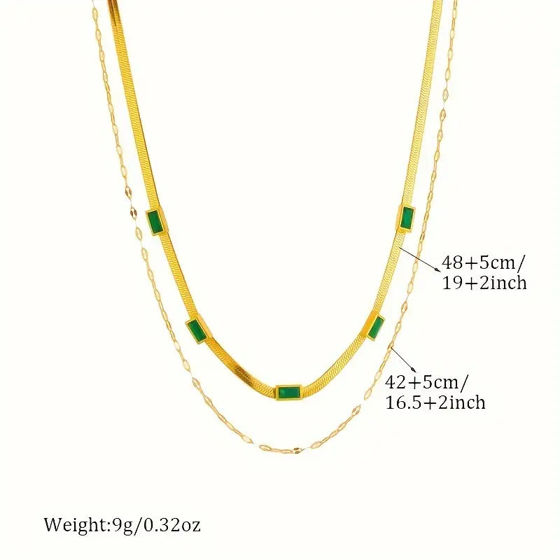 Sorella Gem Double-Layer Retro Necklace | Gold – Maria & Harolds Jewels